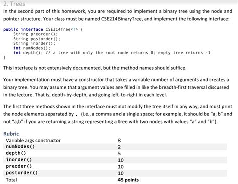 Solved Trees In The Second Part Of This Homework You Are Chegg