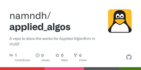 Github Namndhappliedalgos A Repo To Store The Works For Applied Algorithm In Hust