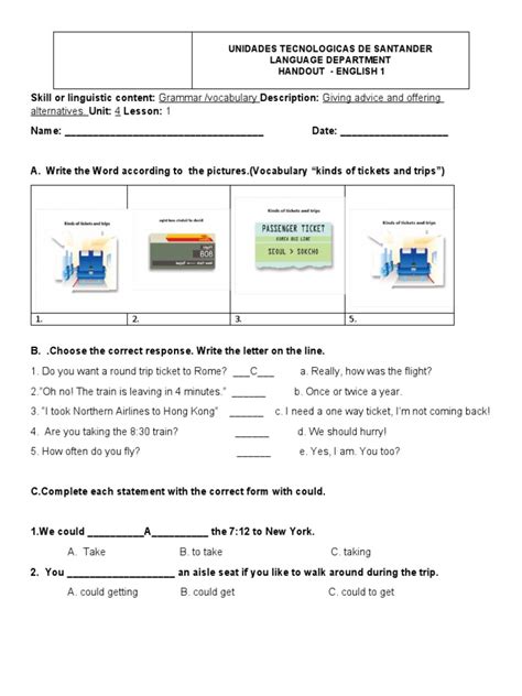 Handout Unit 4 Lesson 1 Pdf