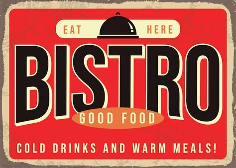 비스트로 판촉 사인 복고풍 포스터 벡터 템플릿 프리미엄 벡터