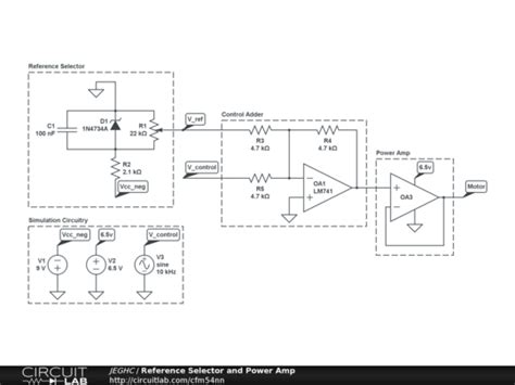 Reference Selector And Power Amp Circuitlab