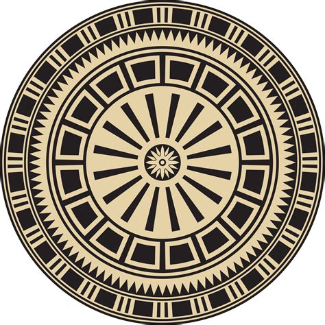 Vector Golden And Black Round Egyptian Ornament Endless Circle Ring Of Ancient Egypt