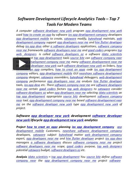 Software Development Lifecycle Analytics Presentation Free To Download