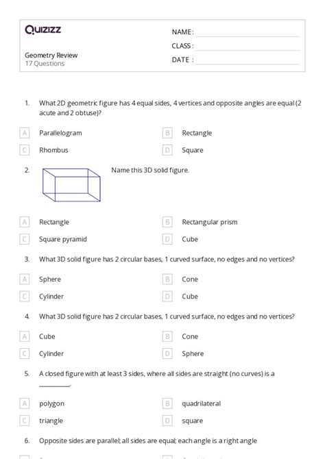 50 Geometry Worksheets For 2nd Grade On Quizizz Free And Printable