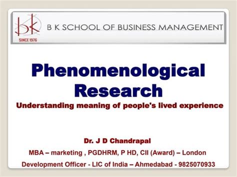 Phenomenology And Interpretive Phenomenological Analysis Ppt