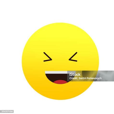 웃는 이모티콘 얼굴입니다 명랑한 표정 벡터 일러스트 레이 션입니다 주당순이익 10 긍정적인 감정 표현에 대한 스톡 벡터 아트 및 기타 이미지 긍정적인 감정 표현 노랑