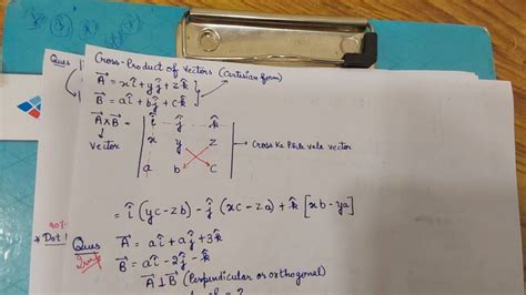 Ques Cross Product Of Vectors Cartesian Form Begin Array L Left