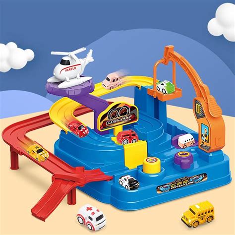 레이싱 레일 자동차 브레이크 스루 빅 어드벤처 게임 모델 레이싱 트랙 Diy 어린이 소년 교육용 대화형 자동차 완구 플레이