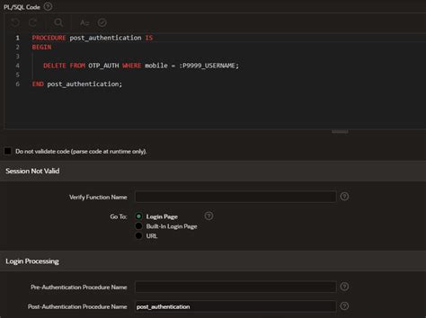 otp based authentication in oracle apex using twilio