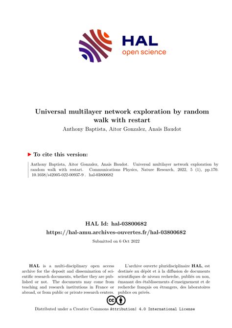 Pdf Universal Multilayer Network Exploration By Random Walk With Restart