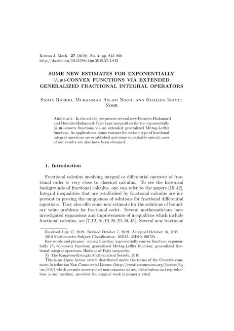 Pdf Some New Estimates For Exponentially M Convex Functions Via Extended Generalized