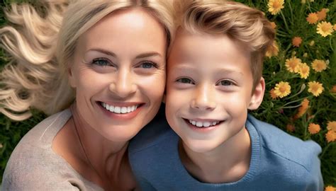 Premium Photo Mothers Day Beautiful Portrait Of Loving Adult Mom And Son