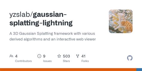 GitHub Yzslab Gaussian Splatting Lightning A D Gaussian Splatting Framework With Various