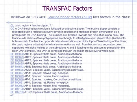 Ppt Sequence Features Of Dna Binding Sites Reveal Structural Class Of Associated Transcription