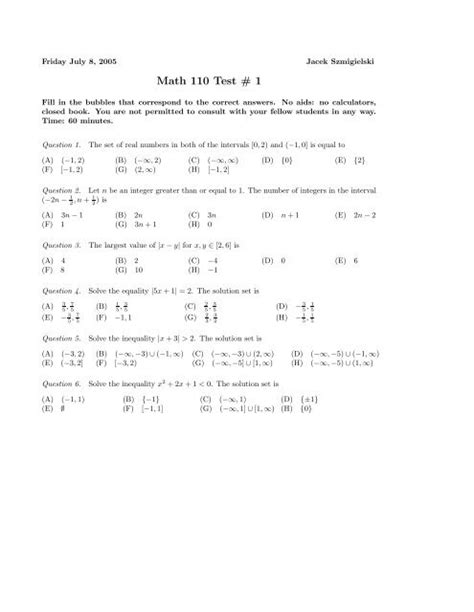 math 110 test 1