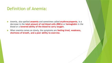 Anemia Erythrocytopenia Erythropenia Pptx