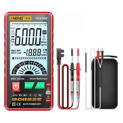 Aneng 616 Automatic High Precision Digital Display Capacitance Multimeter Color Red Color Box