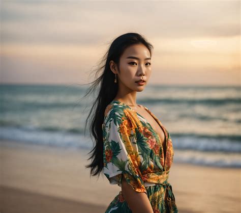 Lexica An Exotic Sophisticated Korean Dark Skin Woman Model With A
