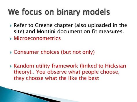 Discrete Models Types Of Discrete Models Binary