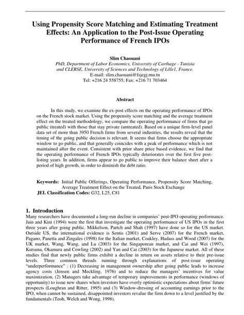 Pdf Using Propensity Score Matching And Estimating Treatment Effects