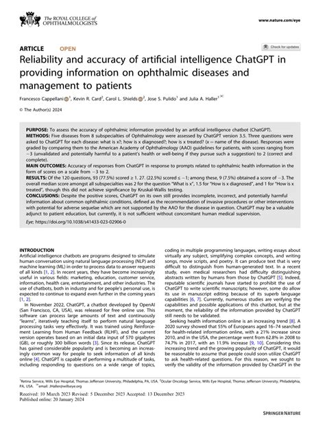 Pdf Reliability And Accuracy Of Artificial Intelligence Chatgpt In Providing Information On
