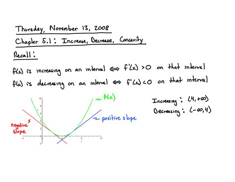 Increase Decrease And Concavity Calculus I Handwritten Notes Math 121 Docsity