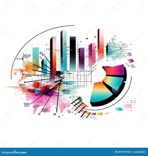 Data Visualization Charts Diagrams Vibrantly Illustration With White