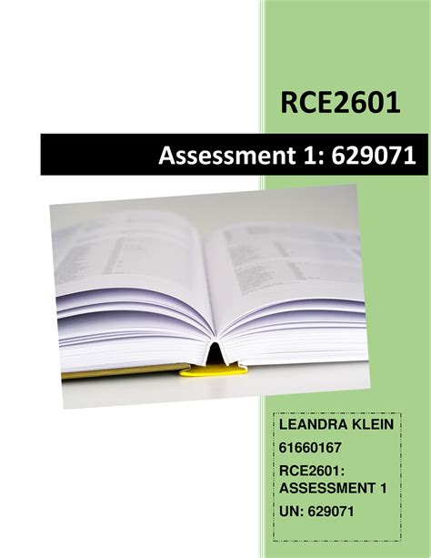 RCE Ass Assignment RCE RCE Assessment LEANDRA KLEIN RCE
