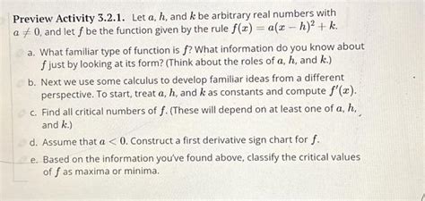 Solved Preview Activity Let A H And K Be Arbitrary Chegg