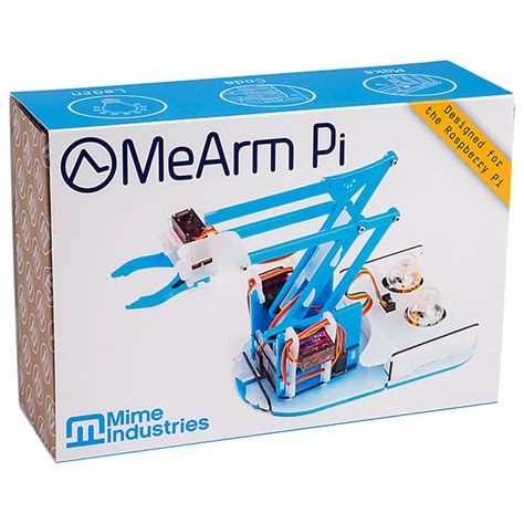 Mearm Pi Raspberry Pi Robot Arm In Blue Rapid Online