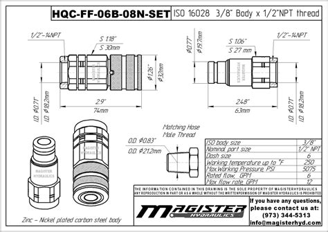3 8″ Flat Face Hydraulic Quick Connect Fittings Set 1 2″ Npt Port