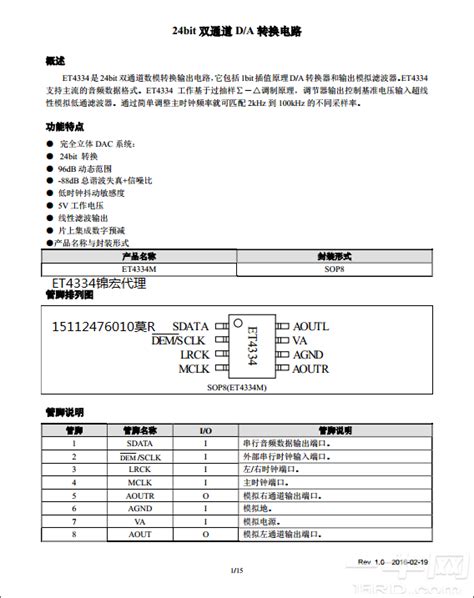 Et4334完全立体 24bit 双通道dac转换电路 一牛网论坛