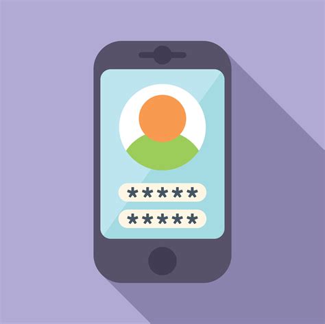 Phone Password Protection Icon Flat Vector Personal Login 20248714