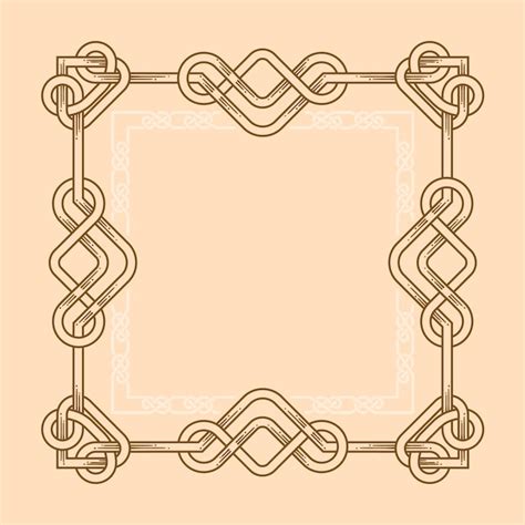 손으로 그린 켈트 프레임 디자인 무료 벡터