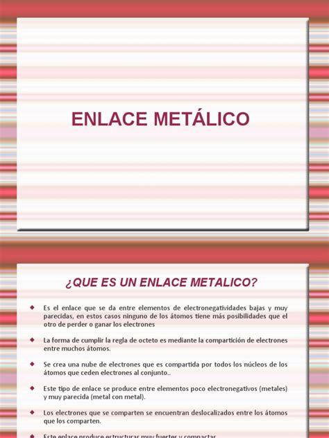Enlace Metalico Pdf Enlace Químico Rieles