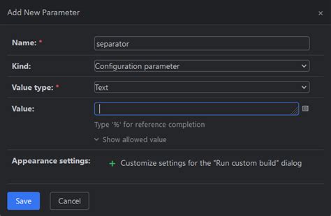 How To Specify Space Or Tab As Separator In Teamcity Multiple Parameter
