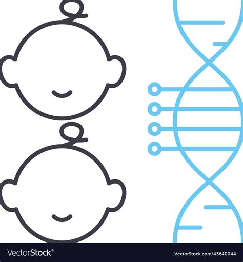 Cloning And Testing Line Icon Outline Symbol Vector Image
