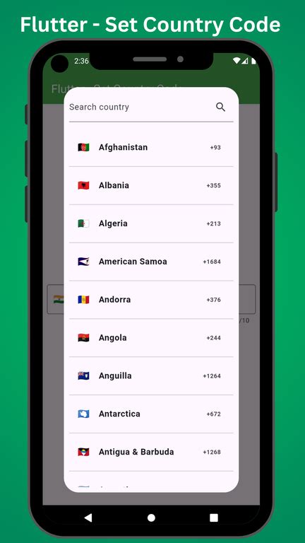 Flutter Set Country Code Before The Phone Number Geeksforgeeks