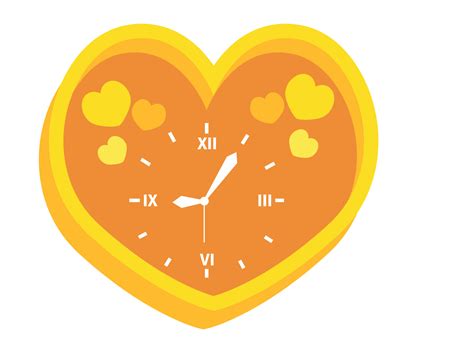Object Clock With Love Shape 13367161 Png