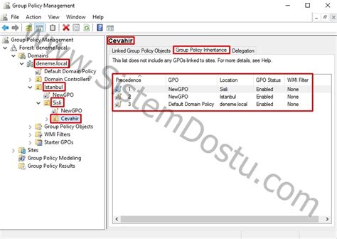 Group Policy İnheritance Enforce Ve Block Inheritance Filter Sistem Ve Network Dünyasına