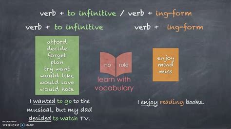 The Infinitive And İng Forms Kozanbilginet