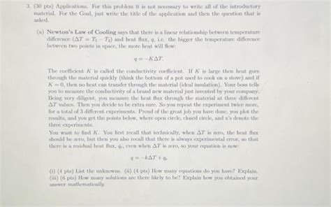 Solved 3 30 Pts Applications For This Problem It Is Not Chegg Com