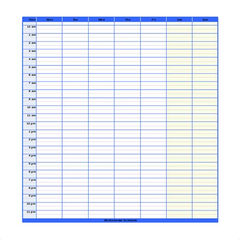 28 Free Weekly Schedule Templates Excel Word Free Weekly Schedule