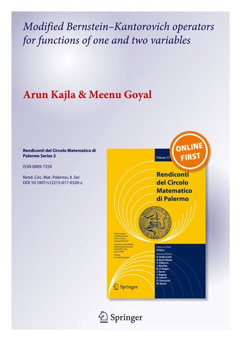 Pdf Modified Bernstein Kantorovich Operators For Functions Of One And Two Variables