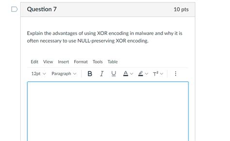 Solved Question 7 10 Pts Explain The Advantages Of Using Xor