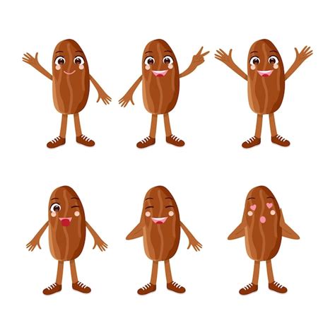 Premium Vector Vector Illustration Of Cute And Funny Dates Characters With Human Face Showing