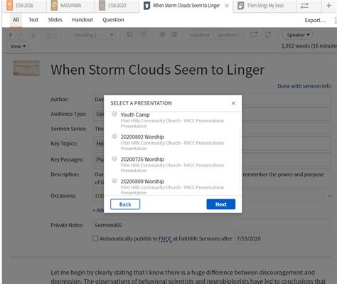 Bug Sermon Editor Export Tomorrows Presentation Not An Option Logos Community