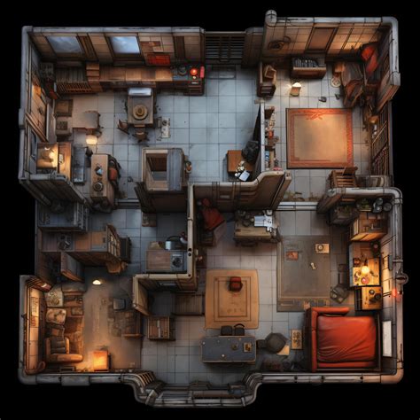 10 Gridless Cyberpunk Apartment Battlemaps Vtt Pack For Shadowrun