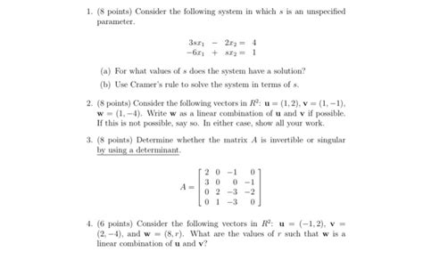Solved 1 8 Points Consider The Following System In Which