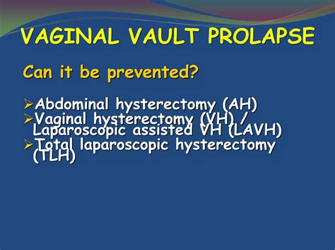 Preventing Vault Prolapse After Hysterectomy Pdf